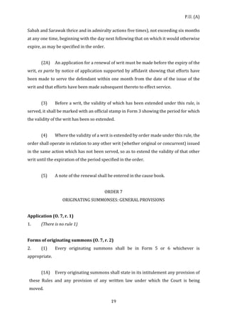 Rules of Court 2012 Malaysia complete document | PDF