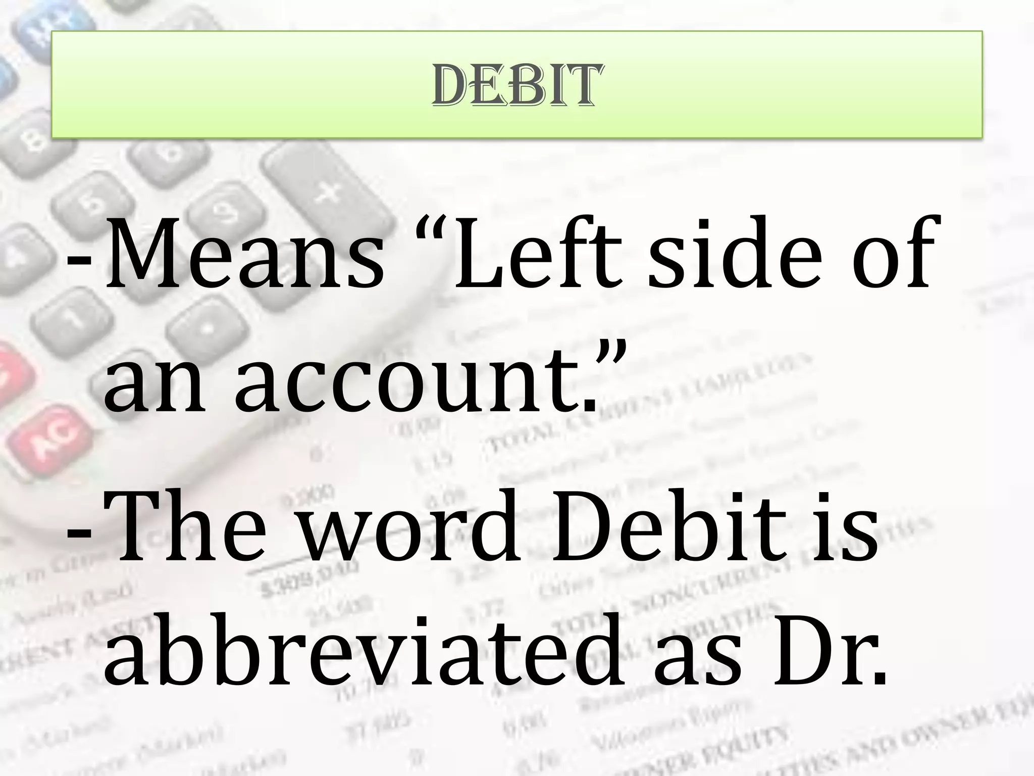 Rules of debit and credit | PPTX