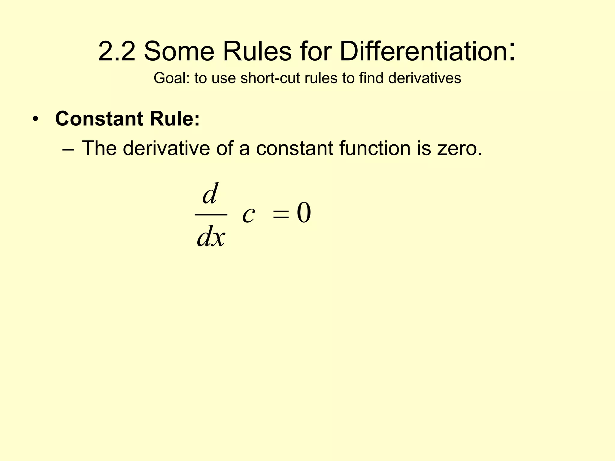 Rules of derivatives 2.2 | PPTX