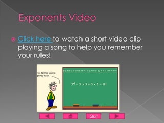 Rules Of Exponents | PPTX