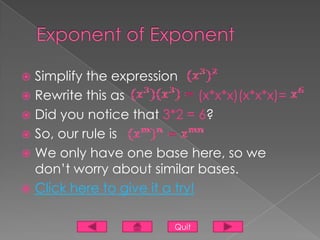 Rules Of Exponents | PPTX