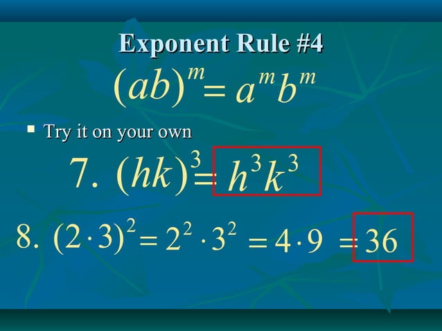 Rules of exponents 1 | PPT