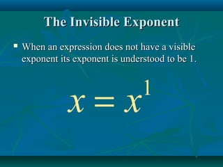 Rules of exponents 1 | PPT