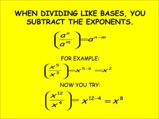 Rules of exponents | PPT