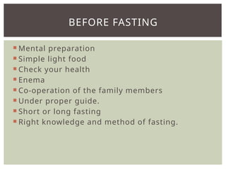 RULES and regulation of therapeutic fasting | PPTX
