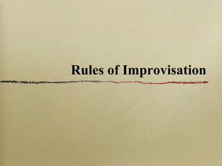 Rules of improvisation | PPT