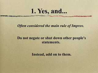 Rules of improvisation | PPT