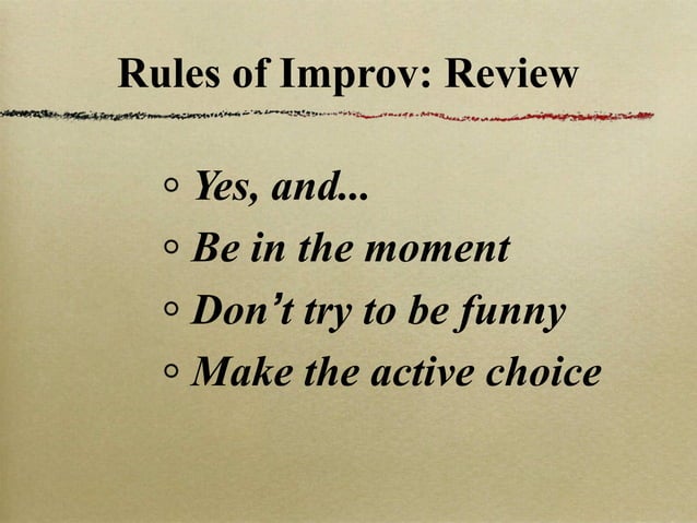 Rules of improvisation | PPT