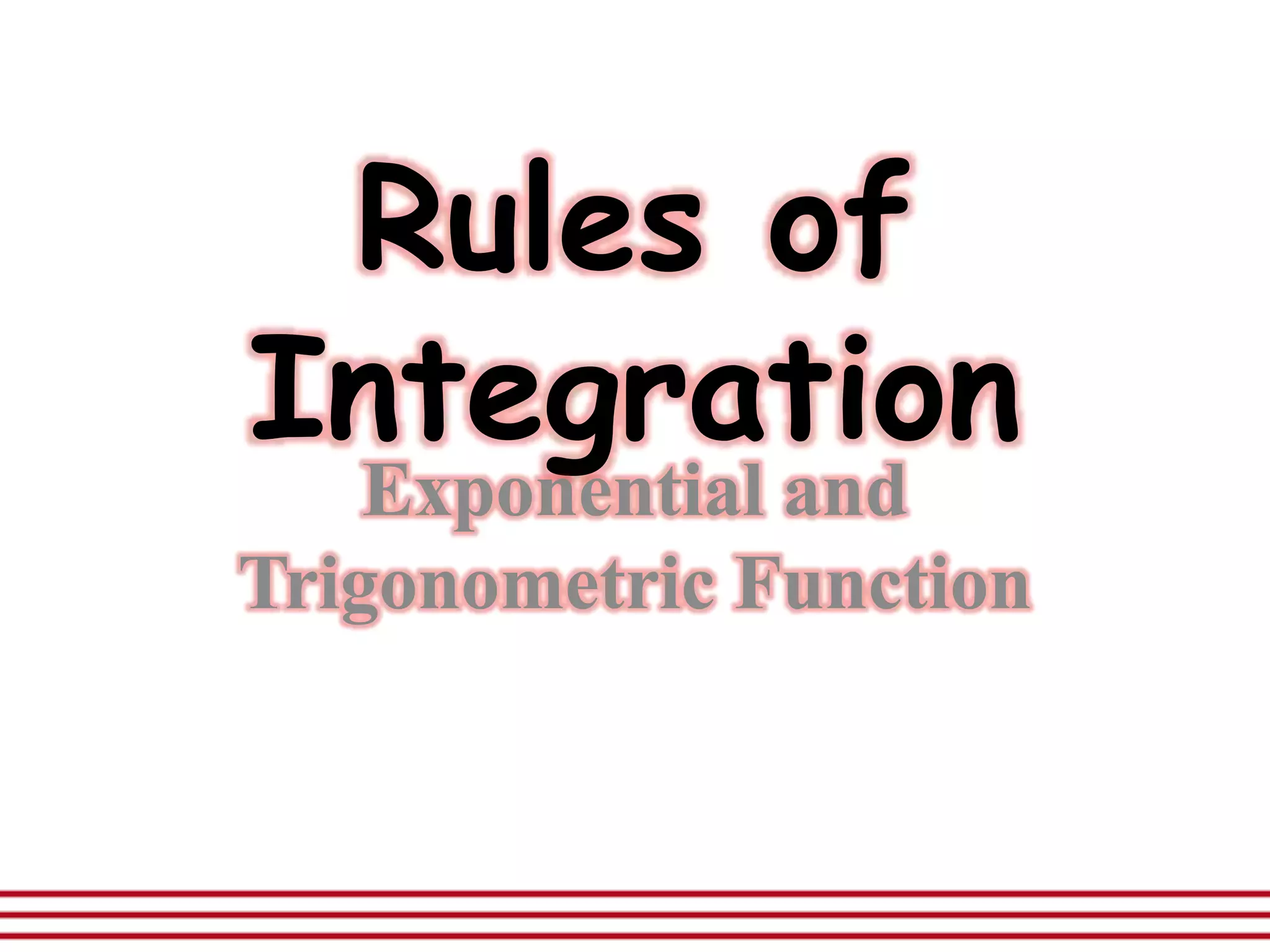 Rules of integration | PPTX
