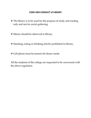 Rules of library | DOCX