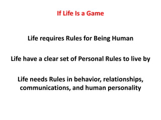Rules of life | PPTX
