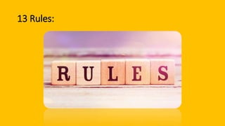 13 Rules of motivation | PPTX