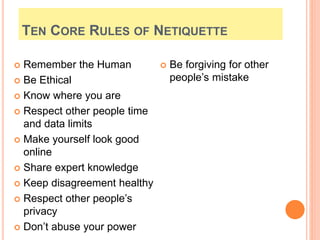 Rules of Nitiquette organize everything education computer.pptx ...