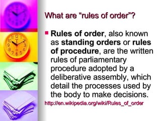 Rulesoforder | PPT