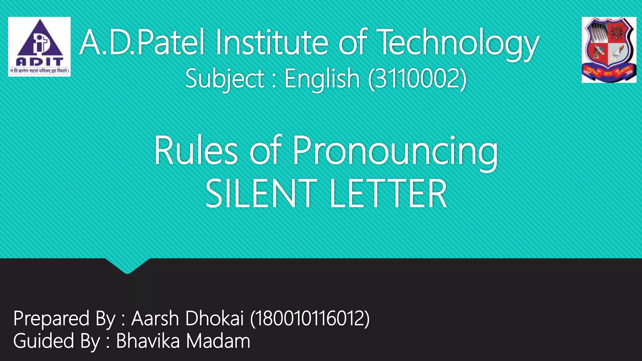 Rules of pronouncing Silent Letter | PPT