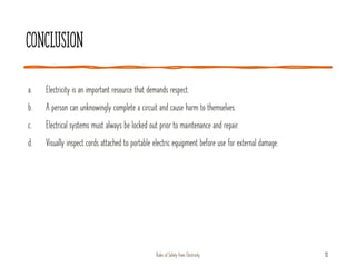 Rules of safety from electricity | PDF