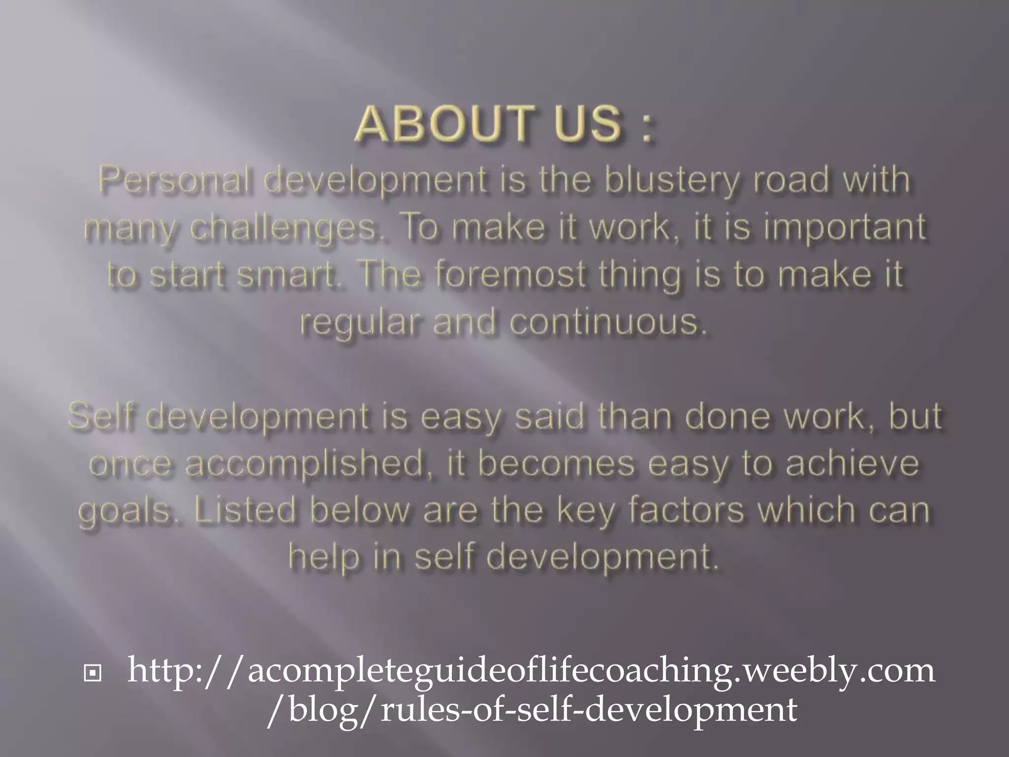 Rules of self development | PPT
