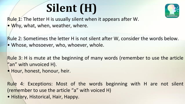 Rules of Silent Letter | PPT