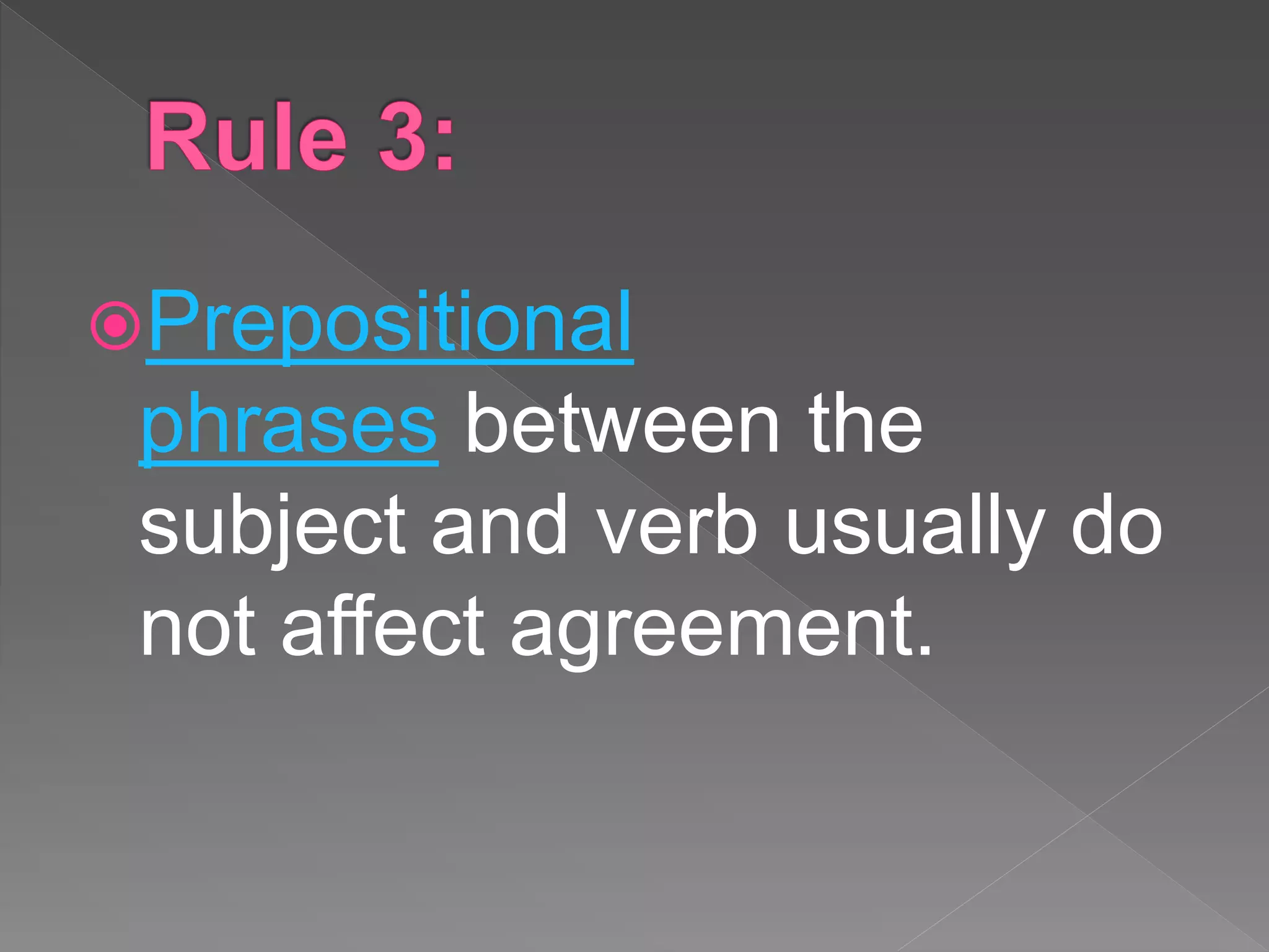 Rules of subject verb agreement ppt | PPTX