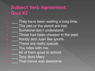 Rules of subject verb agreement ppt | PPTX