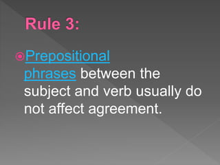 Rules of subject verb agreement ppt | PPTX