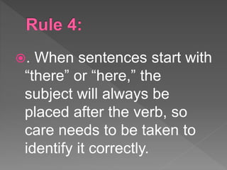 Rules of subject verb agreement ppt | PPTX