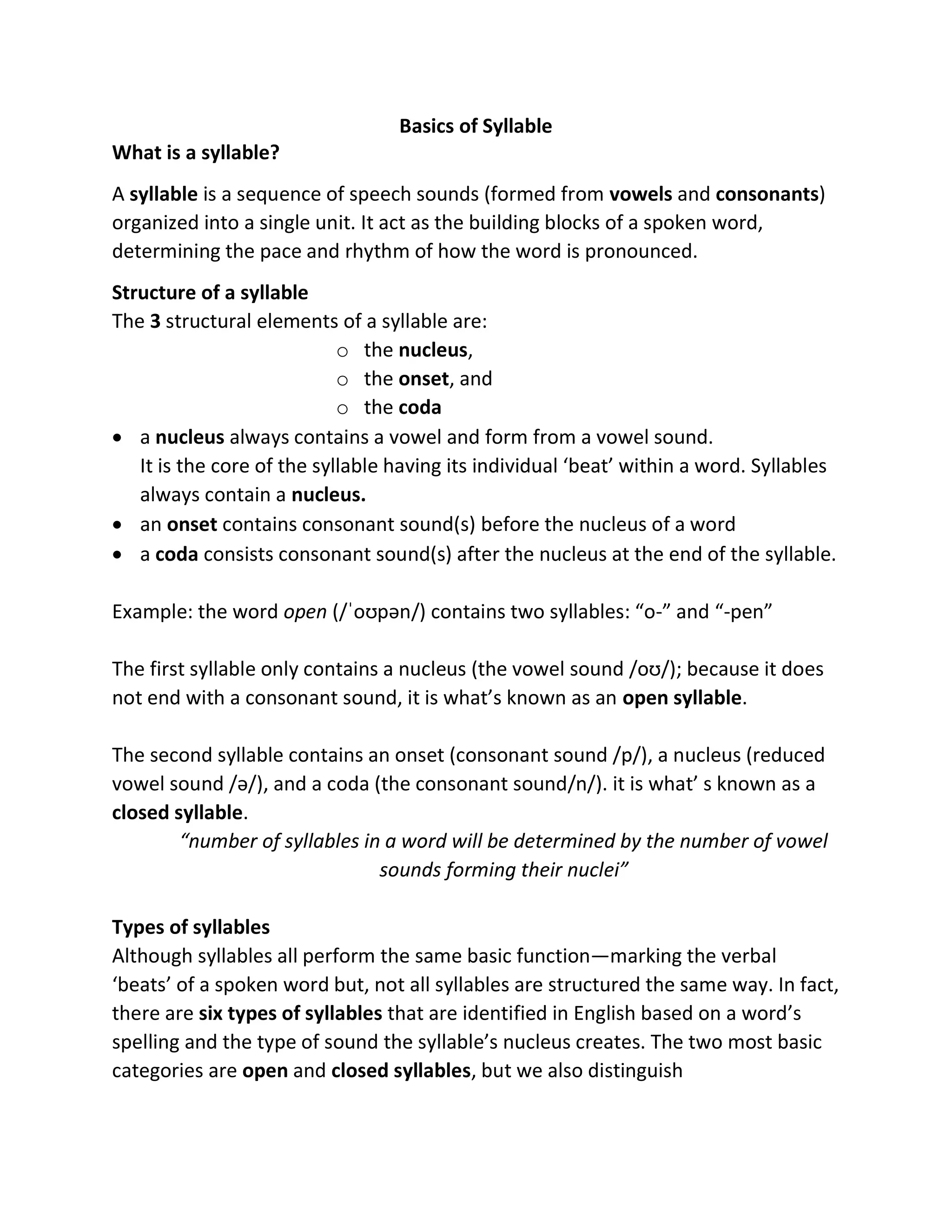 Rules of syllablication | PDF