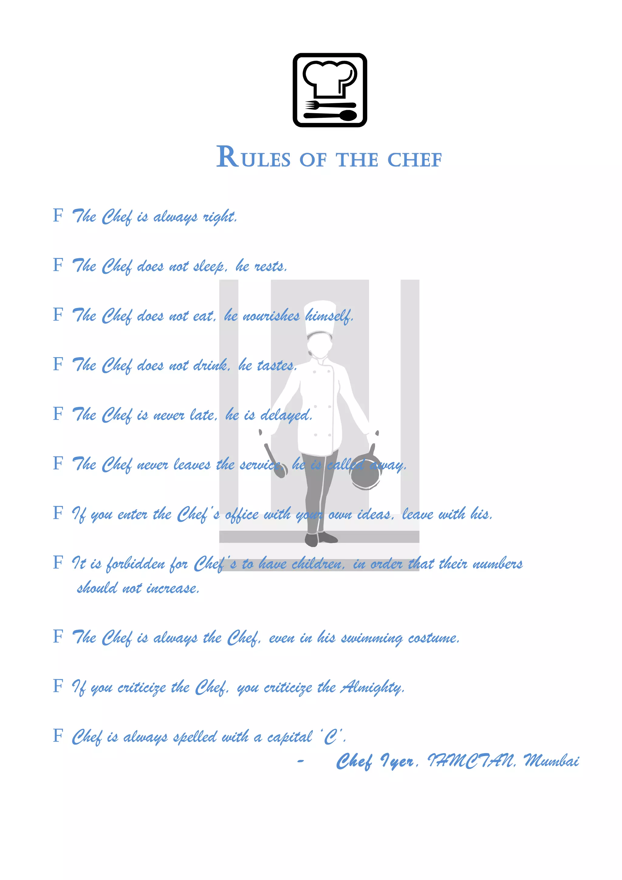 Rules of the chef | DOC