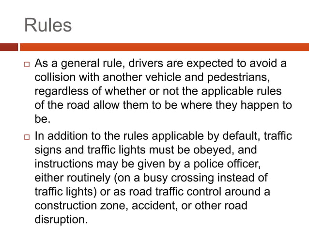 Rules of the road | PPTX