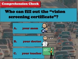 Rules of the road vision test presentation | PPTX