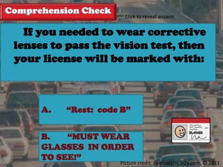 Rules of the road vision test presentation | PPTX