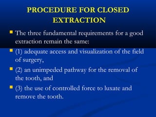 Rules of using dental forceps & elevator | PPT