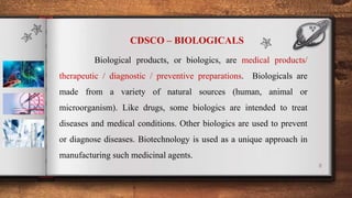 CDSCO Biologicals - Rules, Regulations, Guidelines and Standards for ...