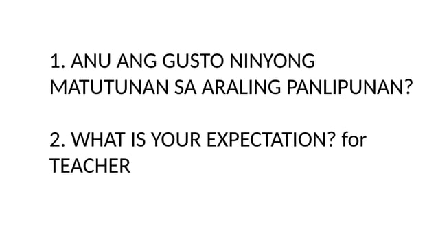 Rule Tagalog For Classroom Araling Panlipunan | PPTX