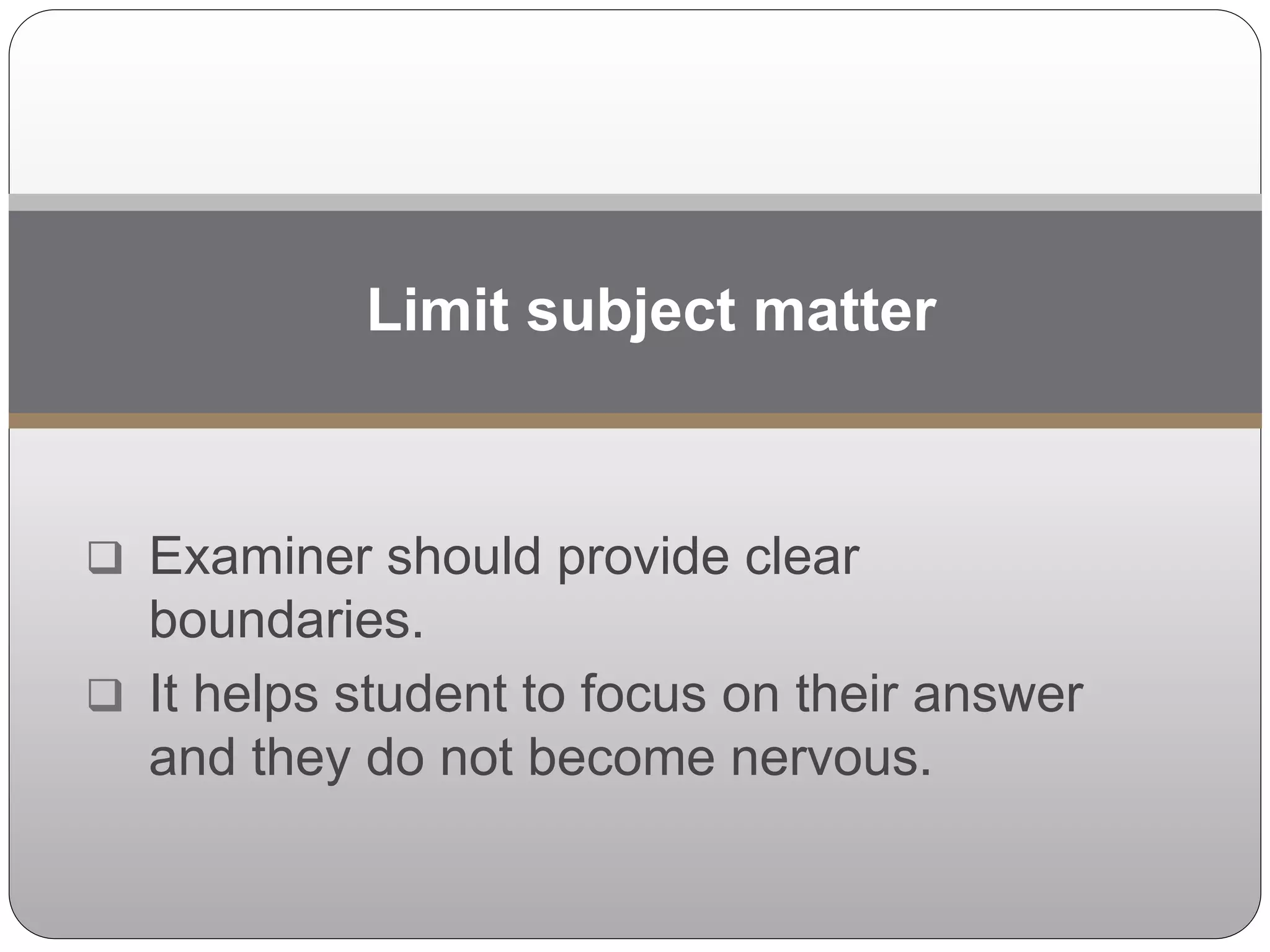 Rules to construct subjective test items | PPTX