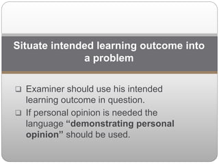 Rules to construct subjective test items | PPTX | Educational ...