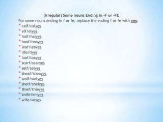 Rules to form plural nouns | PPTX