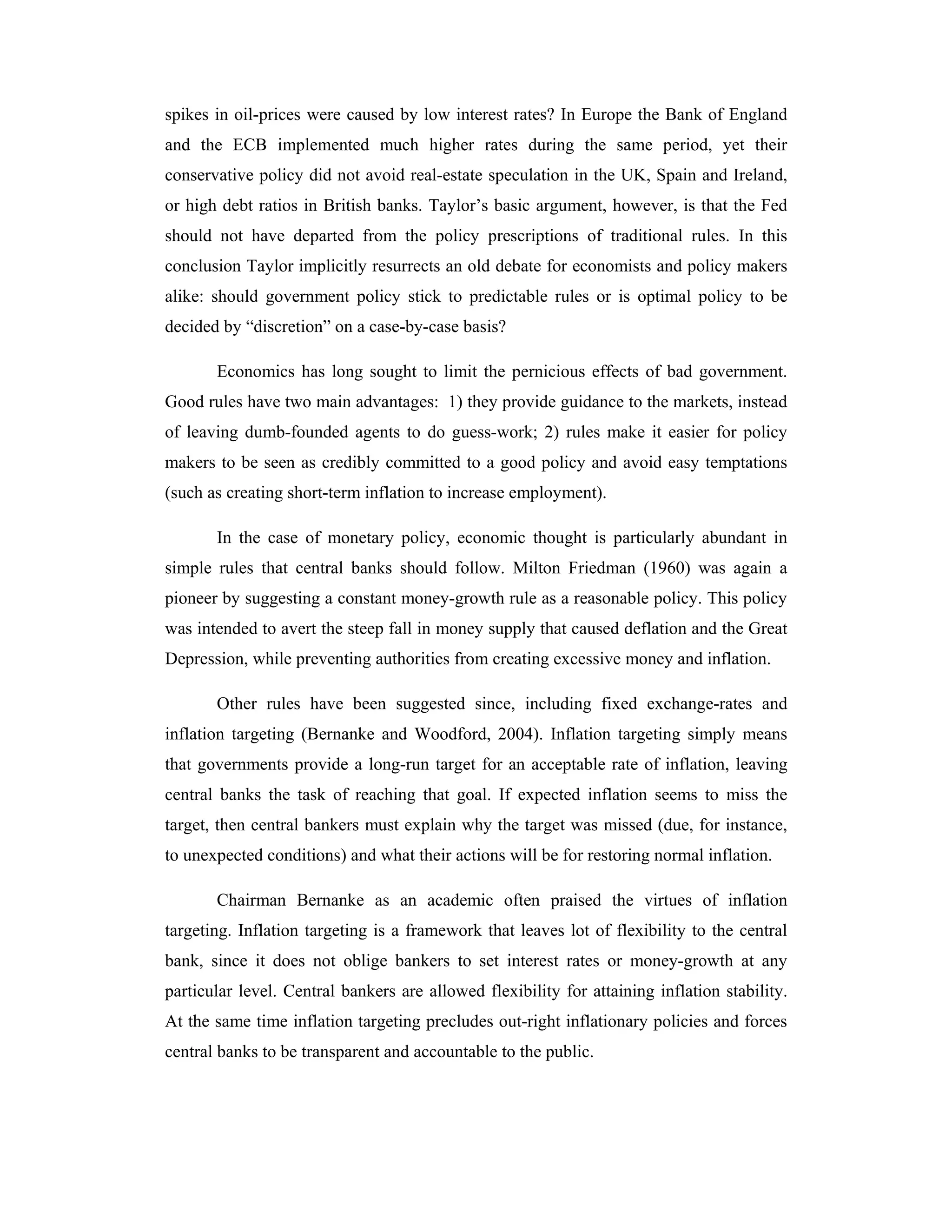 Rules Vs Discretion | PDF