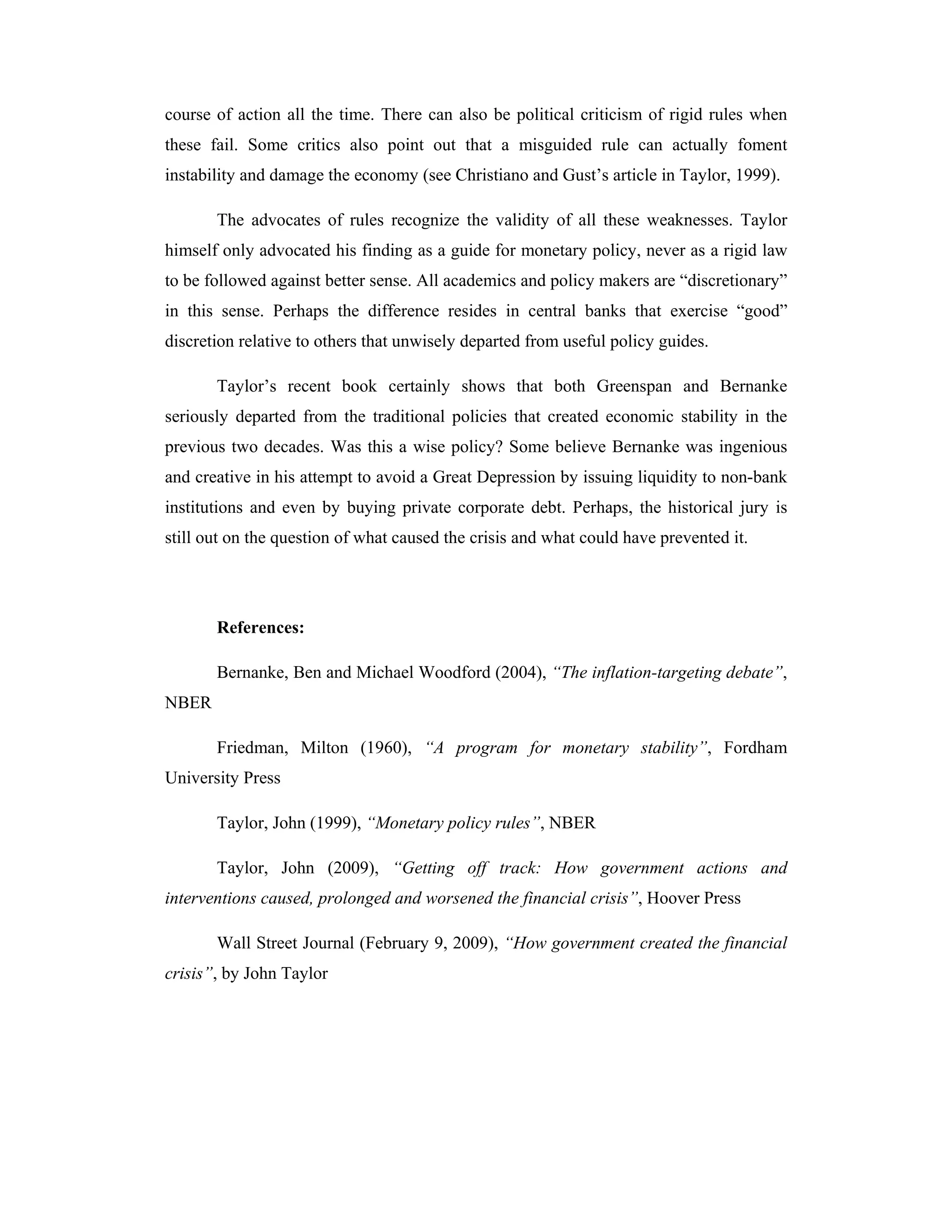 Rules Vs Discretion | PDF