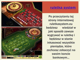 ruletka | PPTX | Casinos & Gambling | Attractions