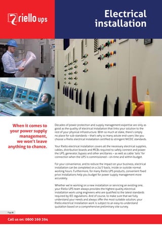 Riello UPS Ltd Service Brochure | PDF