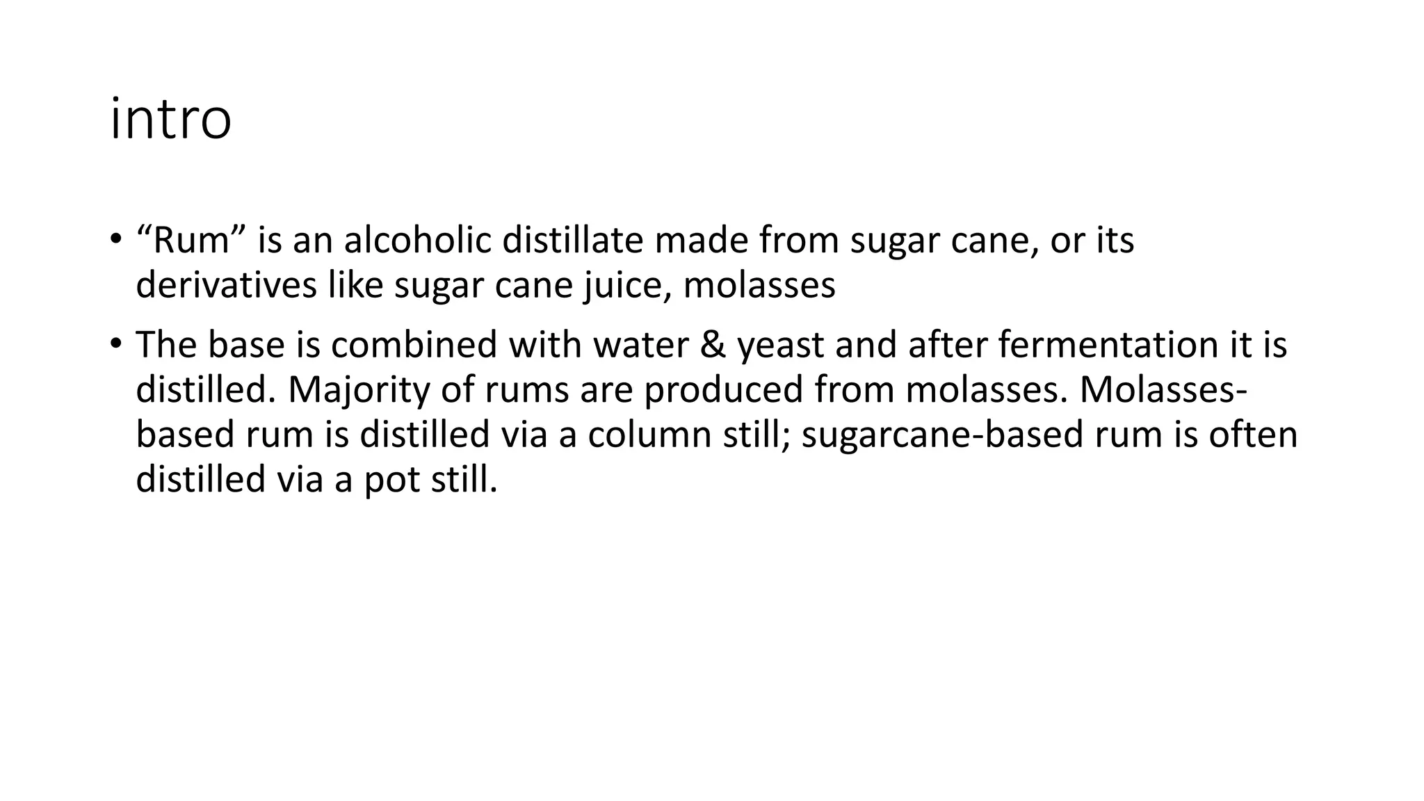 Rum Production | PPTX