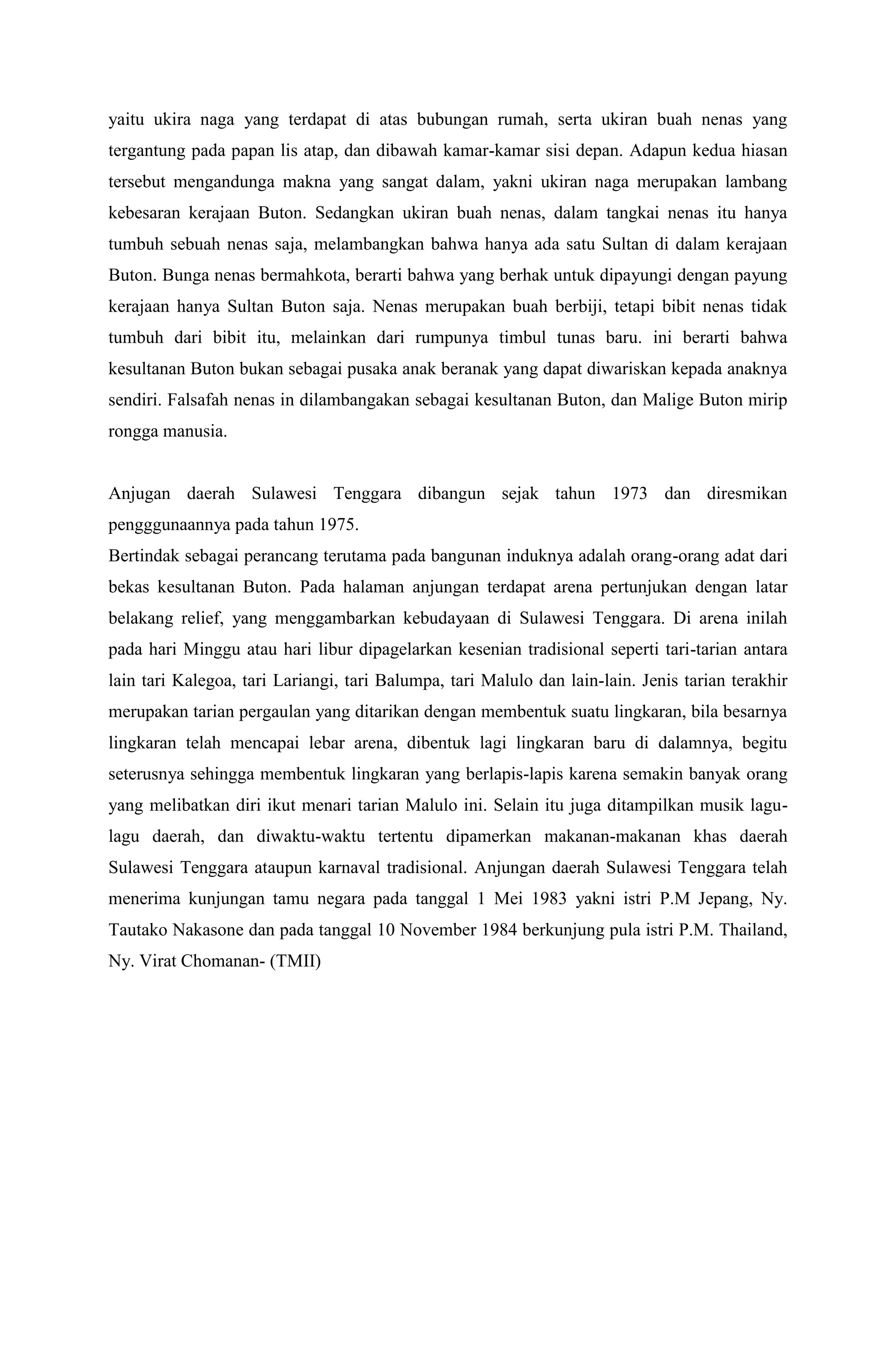 Rumah adat kabupaten muna | DOCX