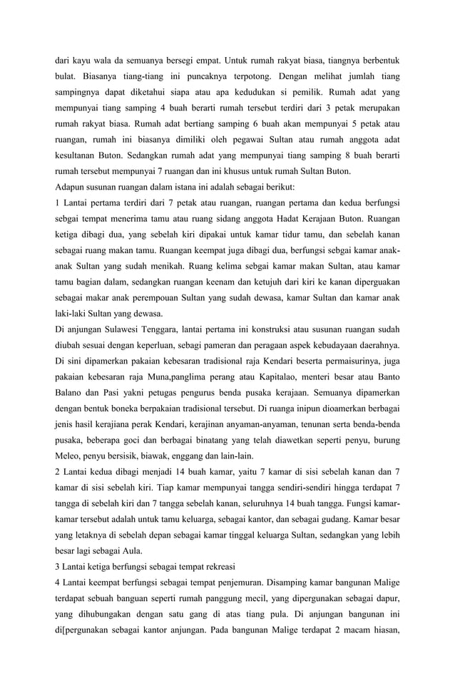 Rumah adat kabupaten muna | DOCX