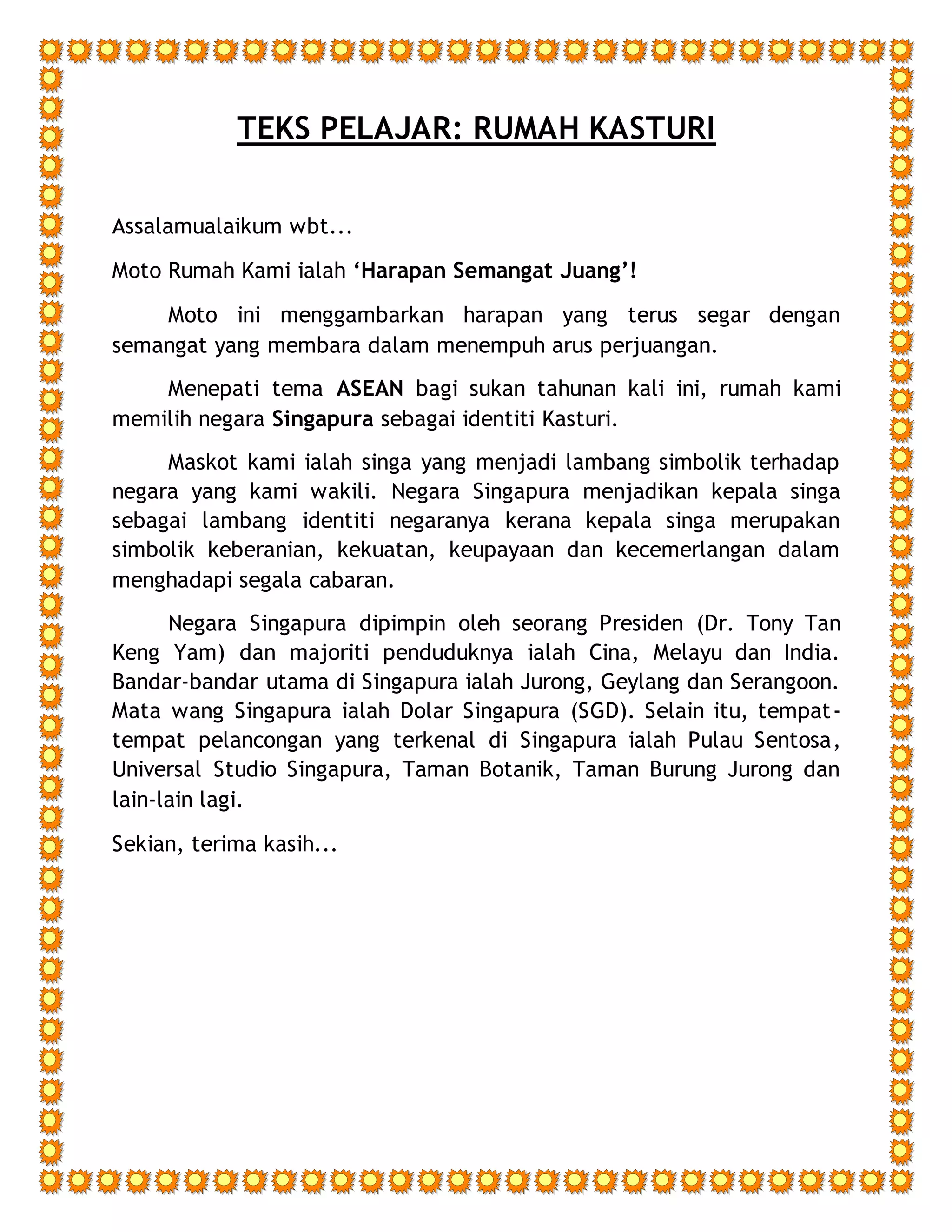 teks asean rumah sukan | DOCX