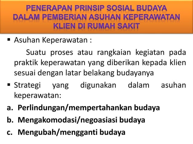 Penerapan Sosial Budaya dalam Rumah Sakit | PPTX