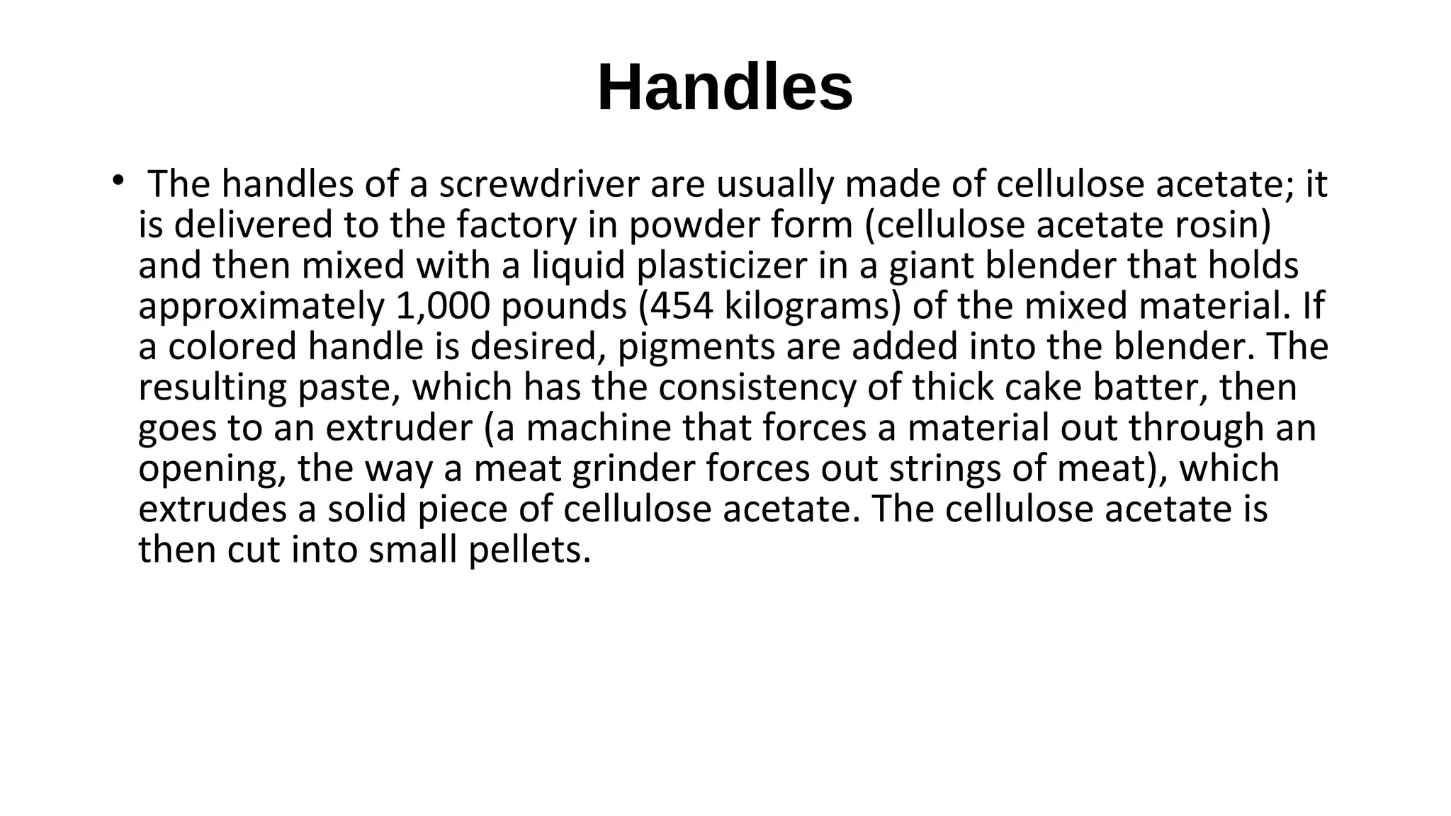 Selection Of Material For Screw Driver Ppt