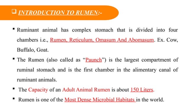 RUMEN ECOSYSTEM AND CLASSIFICATION OF RUMEN MICROBES.pptx | Biological ...