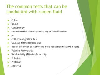 Rumen fluid examination | PPTX