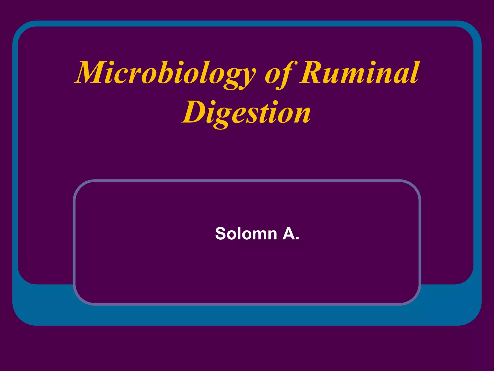 Rumen microbiology | PPT